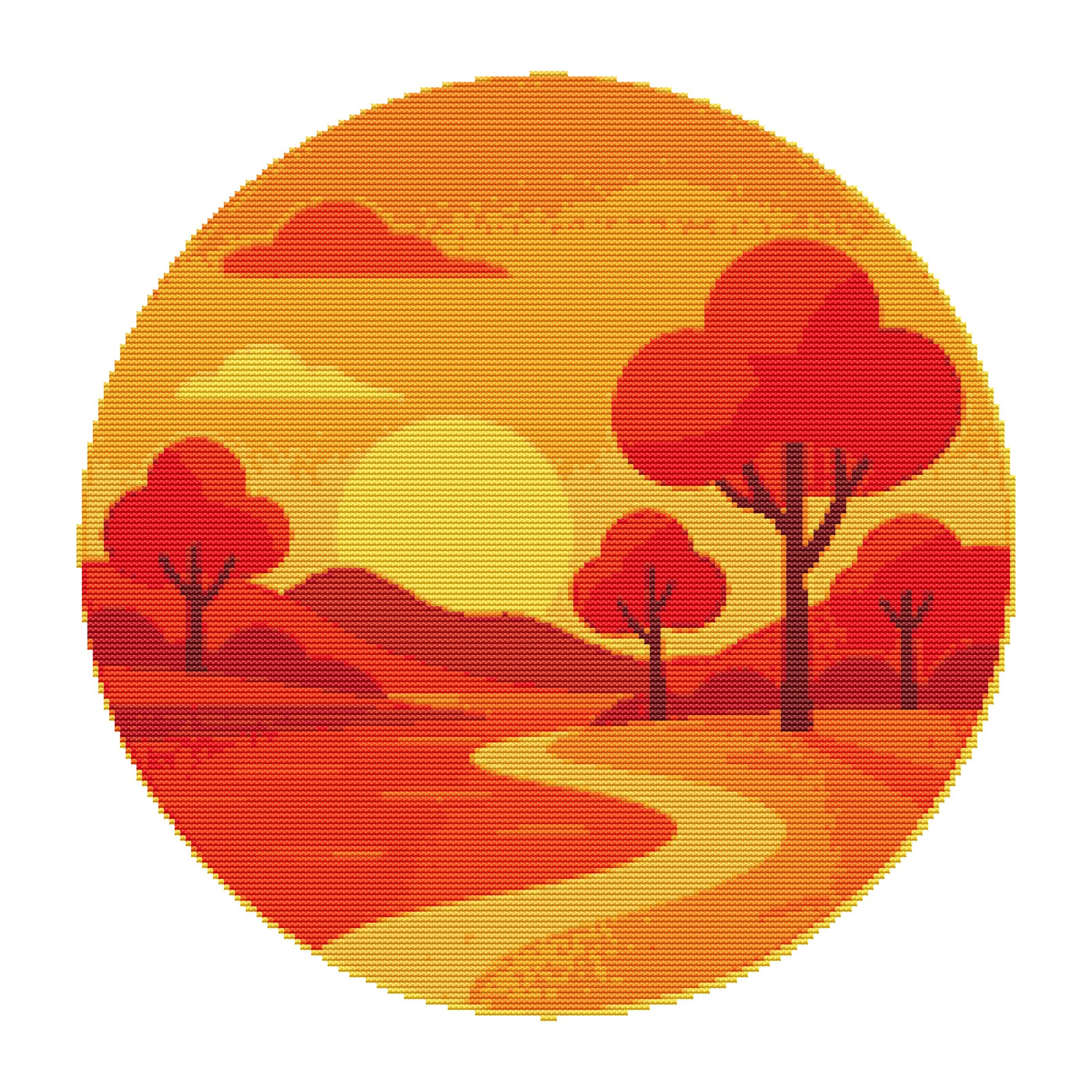 Beautiful sunset – Cross stitch pattern – Cross Stitch Patterns PDF ...