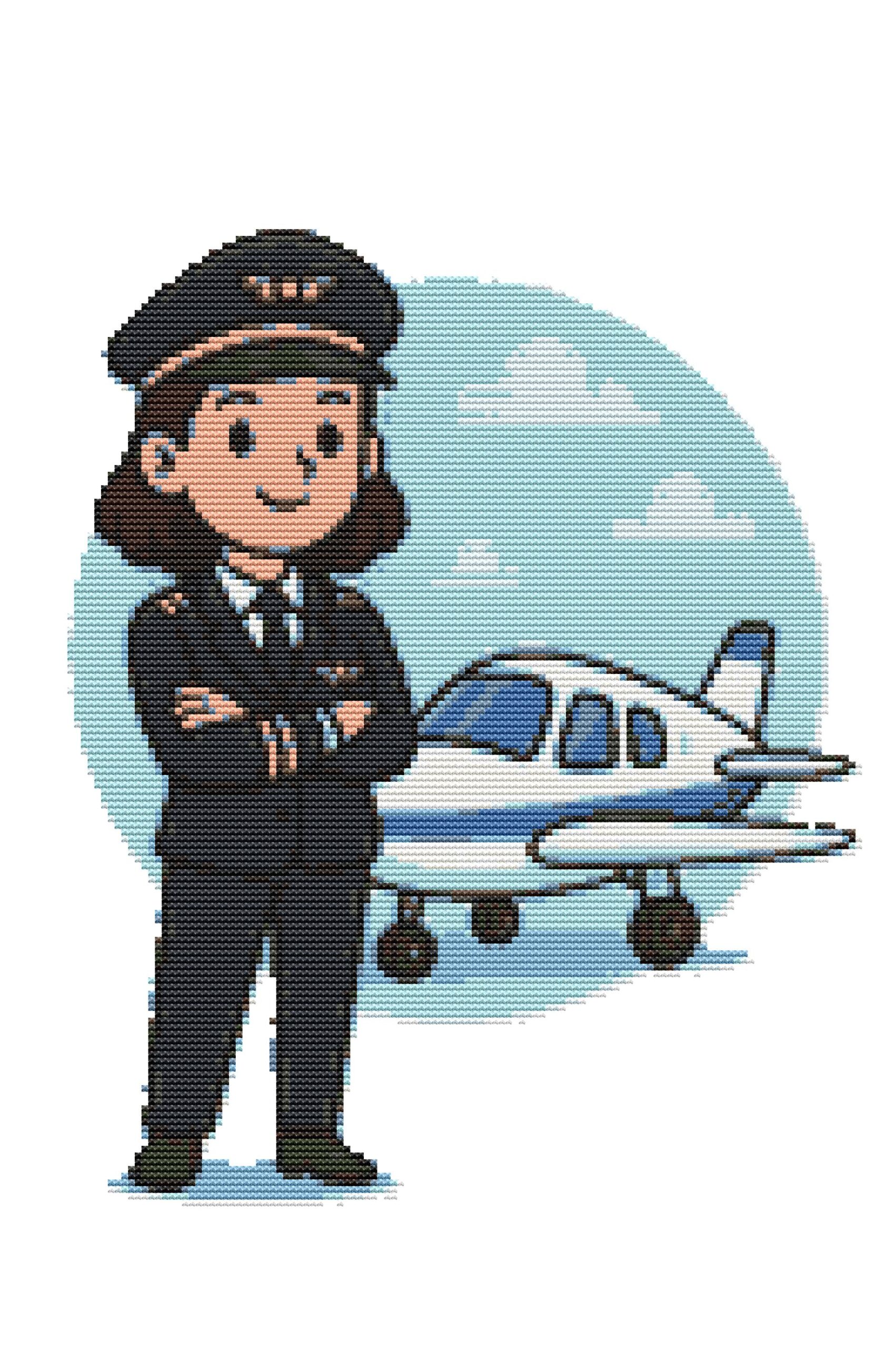 Girl pilot – Cross stitch pattern – Cross Stitch Patterns PDF – Instant ...