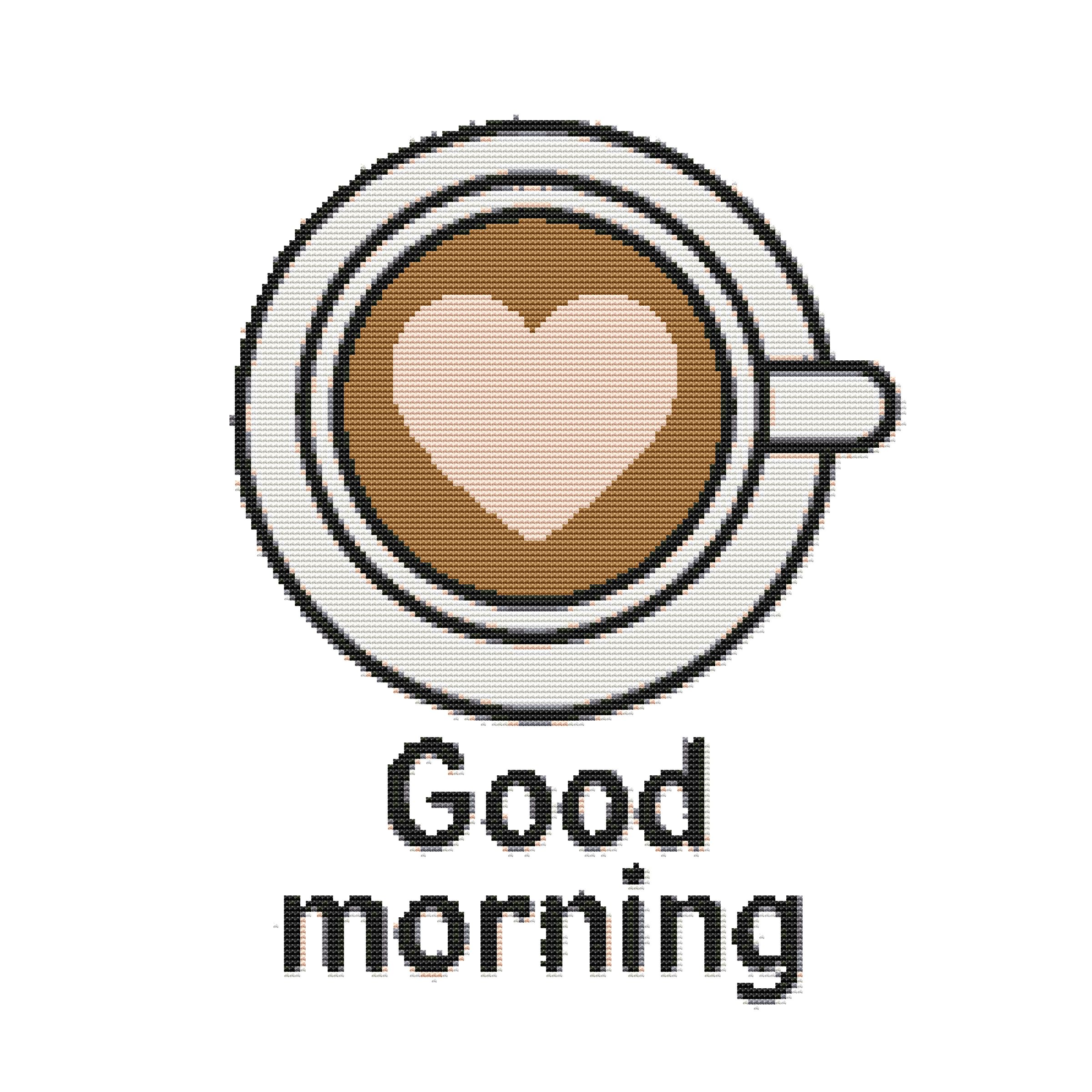 Good morning with coffee – Modern Cross Stitch Pattern – Cross Stitch ...