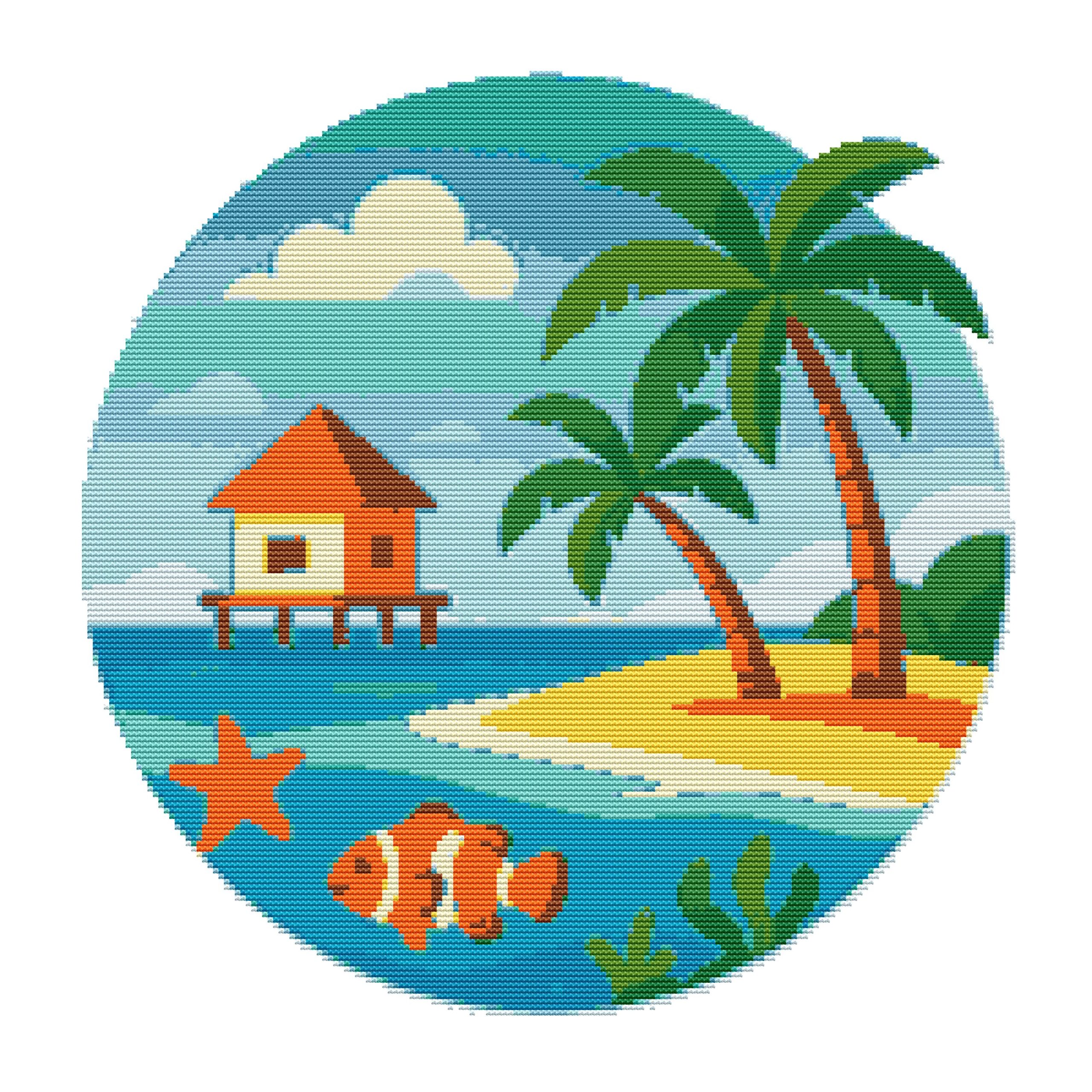 Maldives and the sea – Cross stitch pattern – Cross Stitch Patterns PDF ...