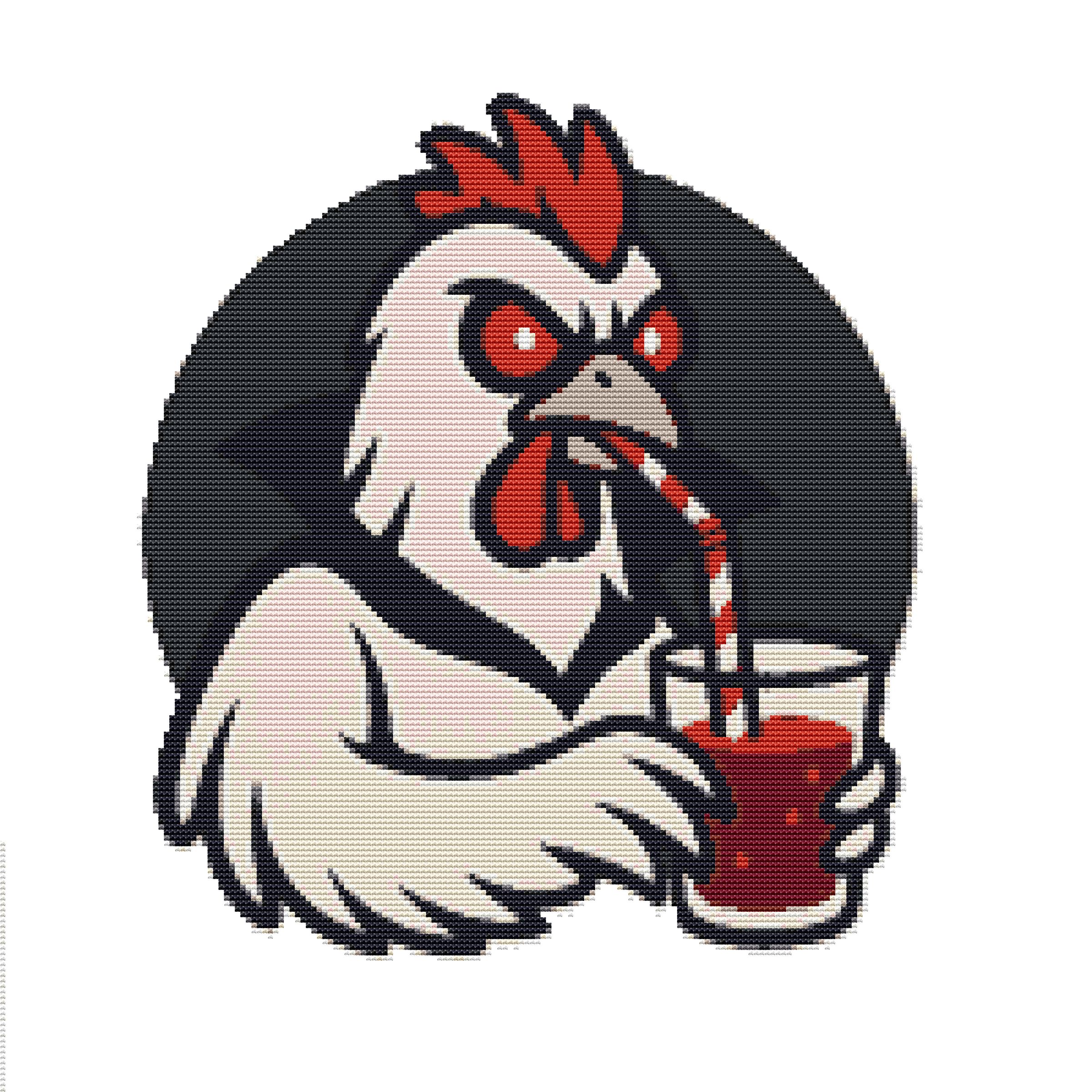 Vampire Chicken with Red Eyes for Halloween – Cross stitch pattern ...