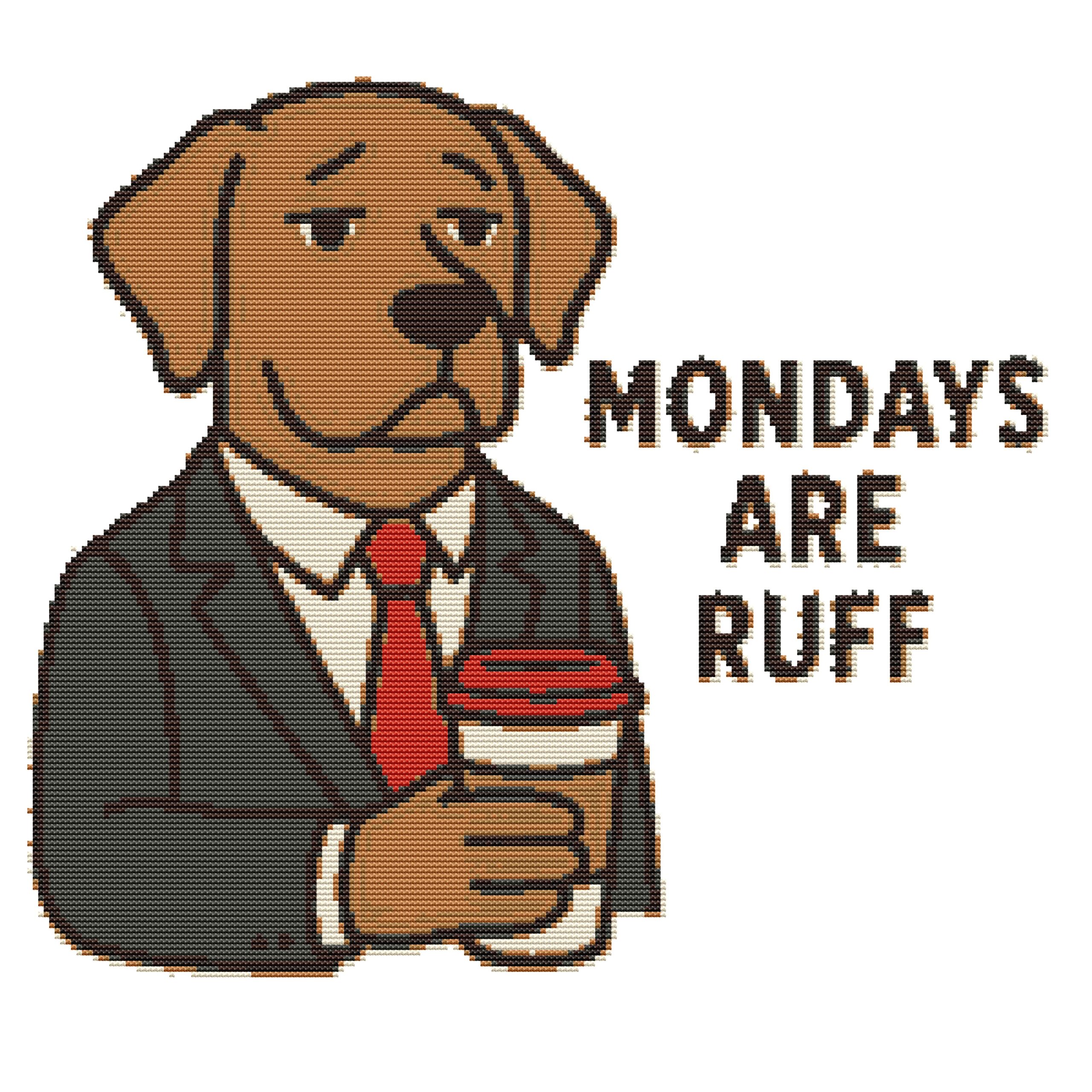 Mondays a ruff – Cross stitch pattern – Cross Stitch Patterns PDF ...