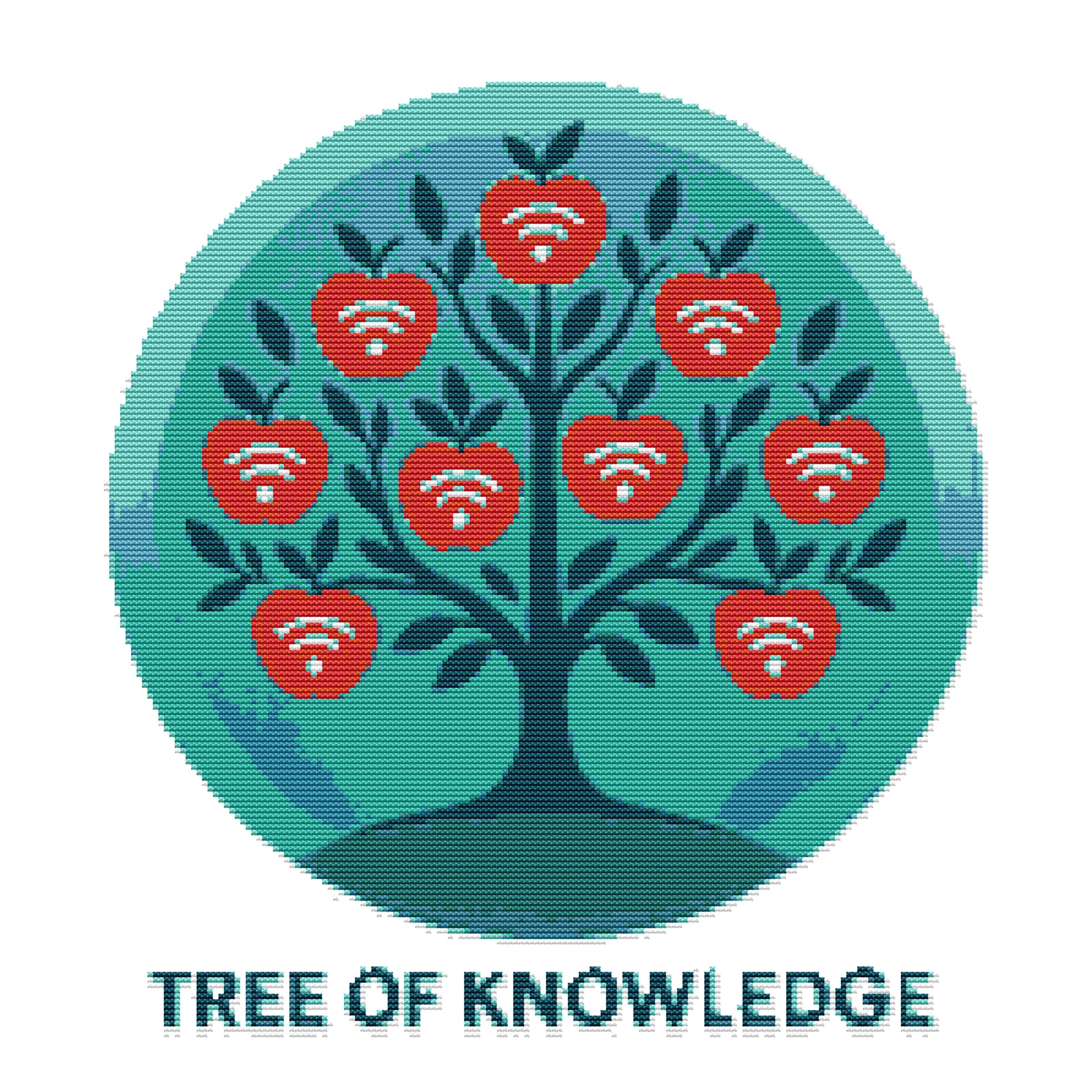 Tree of knowledge with wifi – Cross stitch pattern – MEGA SALE ...