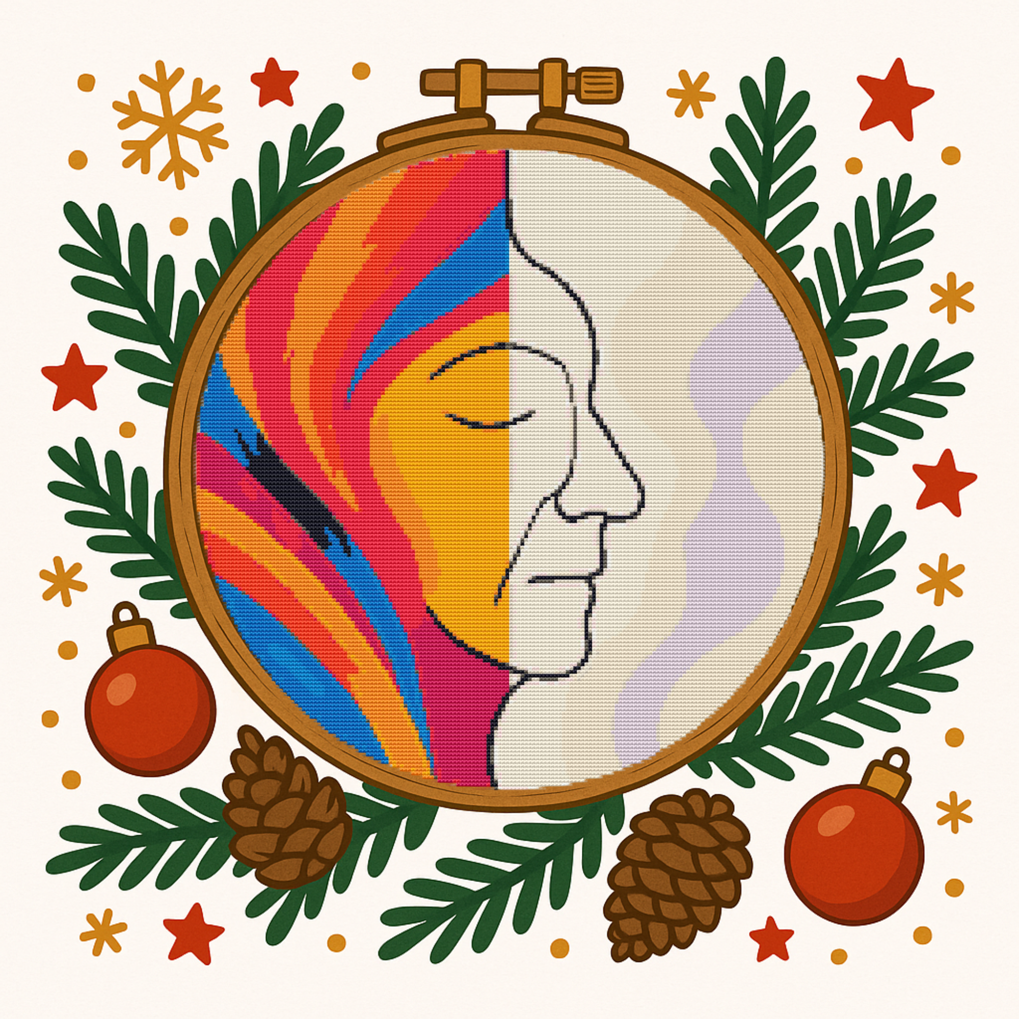 Face in paint – Cross stitch pattern PDF – Cross Stitch Patterns PDF ...