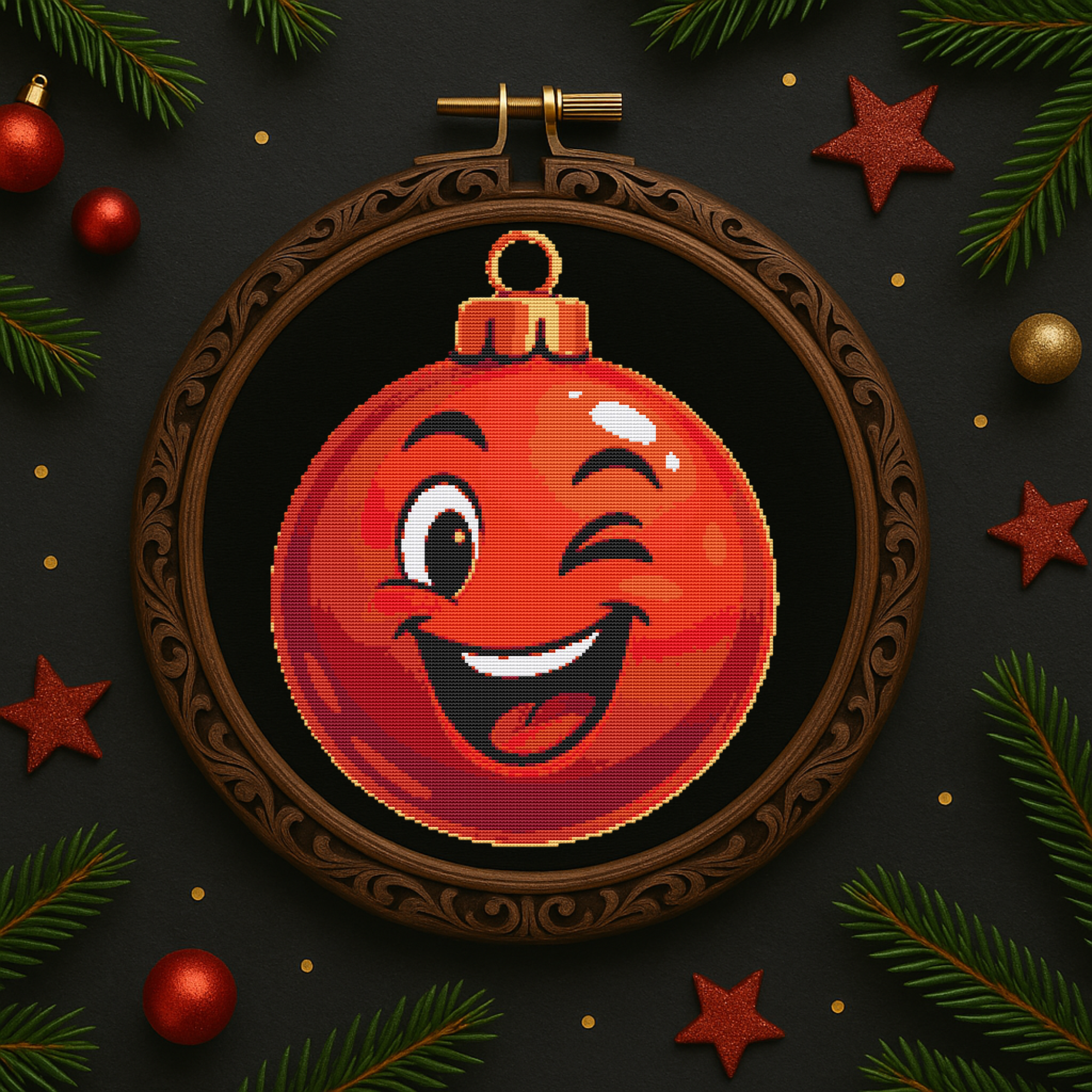 Christmas tree ball with emotions – Cross stitch pattern PDF – Cross ...